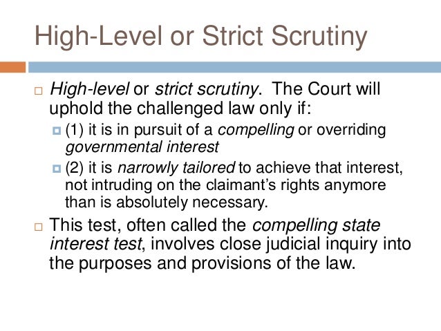 Quiz Worksheet Strict Scrutiny Test Studycom