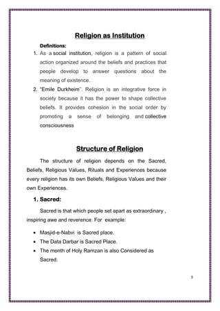 Religion as institution | DOCX