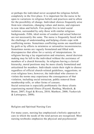 Religion, Culture, and Nursing Chapter 13 Patricia A. Hanson a.docx