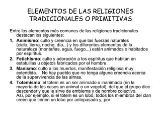 Religiones primitivas | PPSX