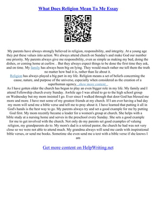 Religion Essays | PDF