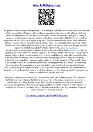 Religion Essays | PDF