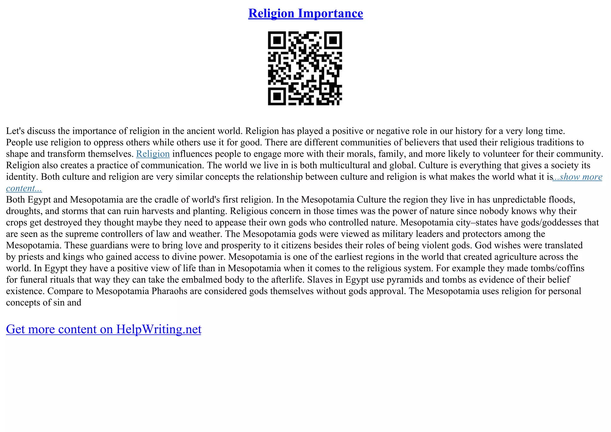 Religion Importance | PPT