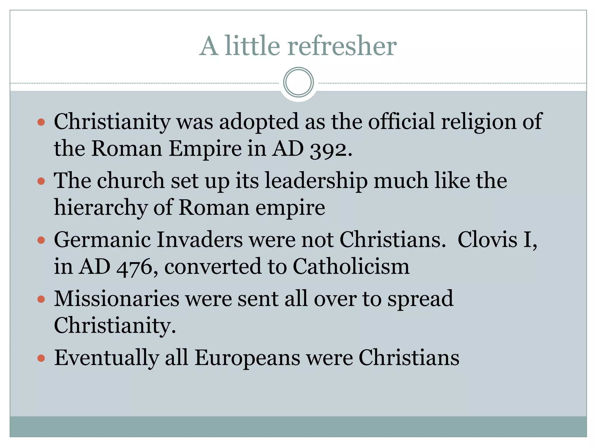 Religion in europe in the middle ages | PPTX