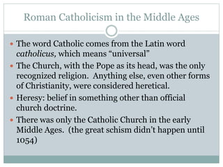 Religion in europe in the middle ages | PPTX