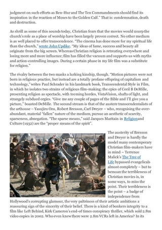 Religion in film | DOCX | Movies | Entertainment