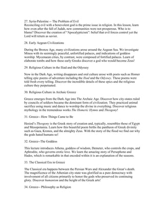 Religion in the Ancient Mediterranean: Course Description | PDF ...