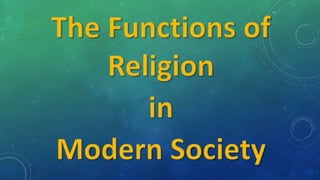 Religion in the contemporary world | PPTX