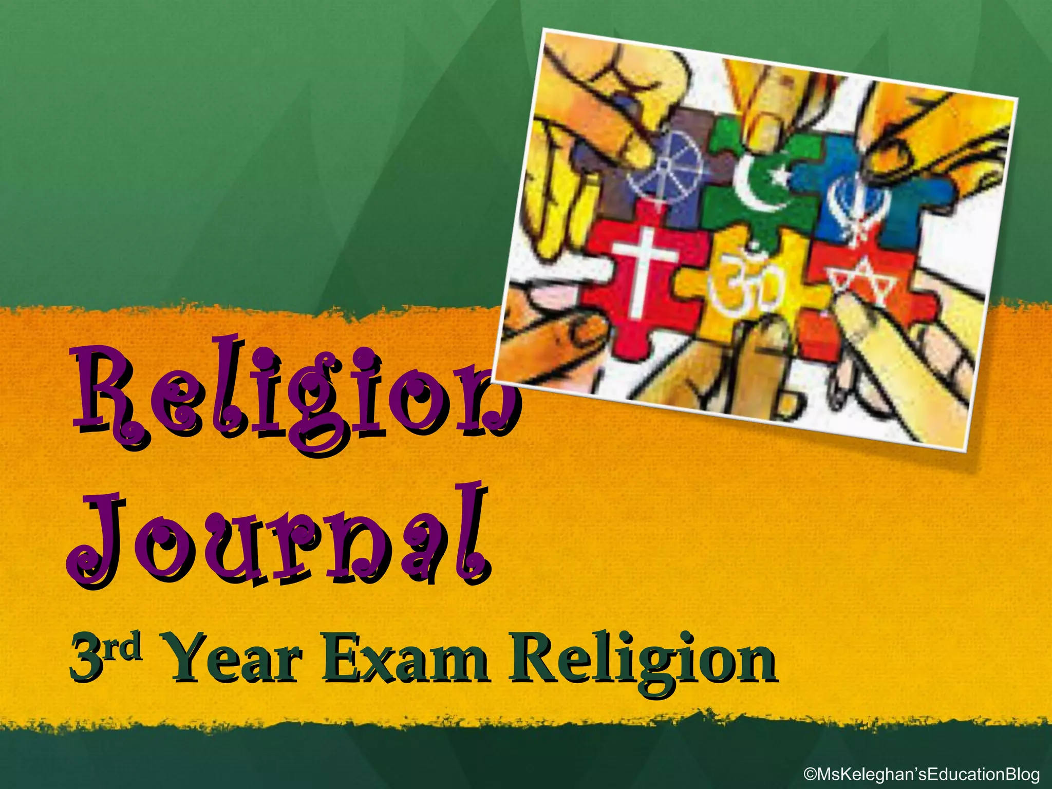 Junior Certificate Religion Journal | PPT