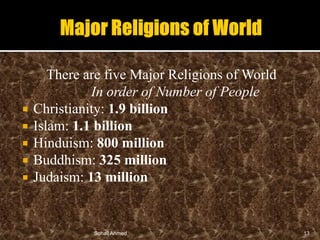 Religion presentation by Sohail Ahmed | PDF
