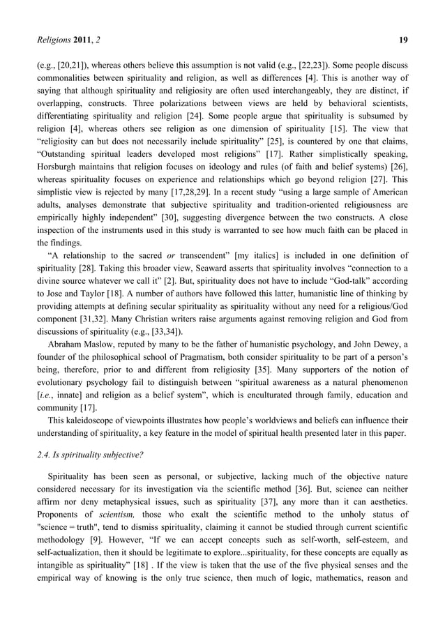 The Four Domains Model: Connecting Spirituality, Health and Well-Being ...