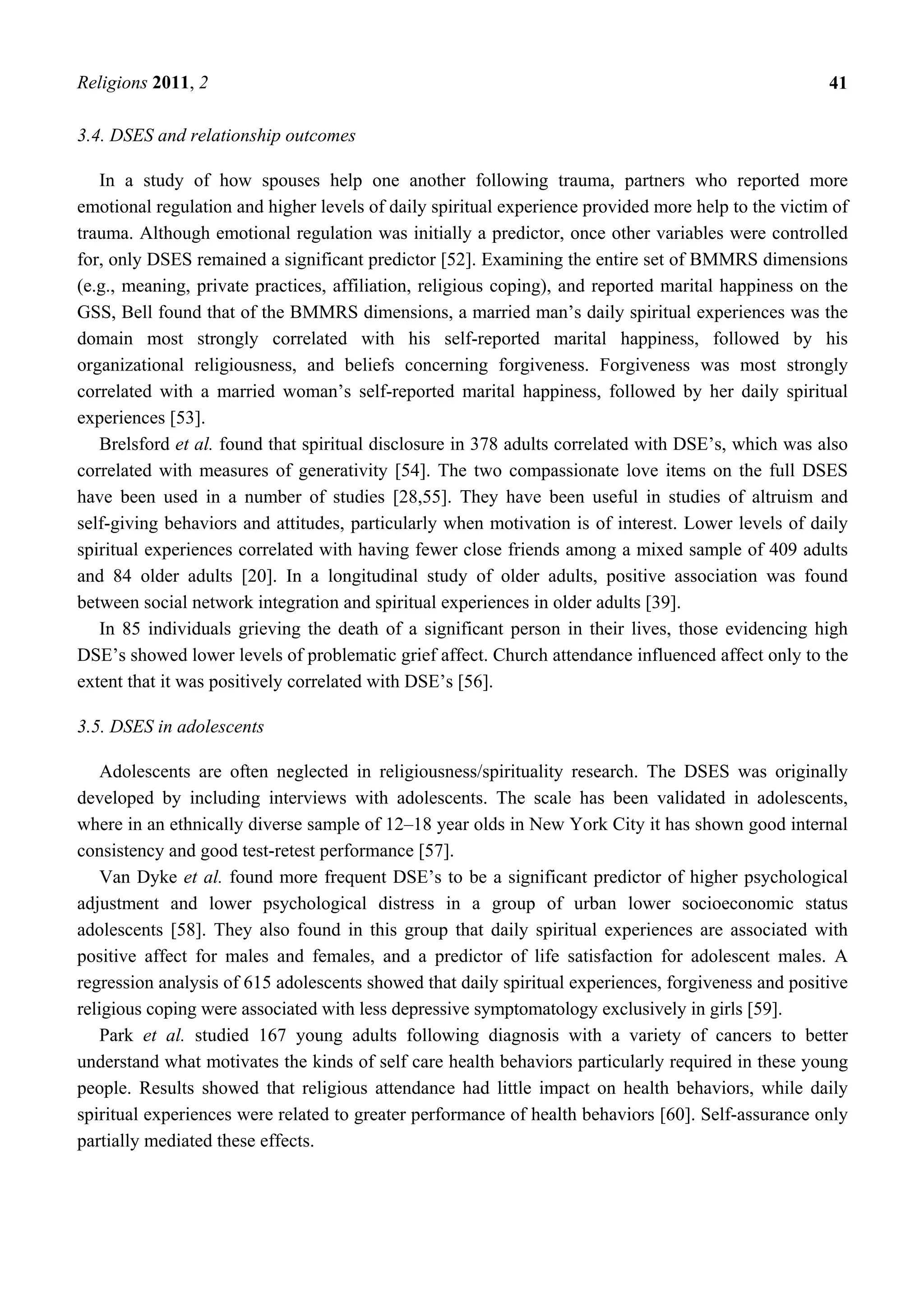 The Daily Spiritual Experience Scale | PDF