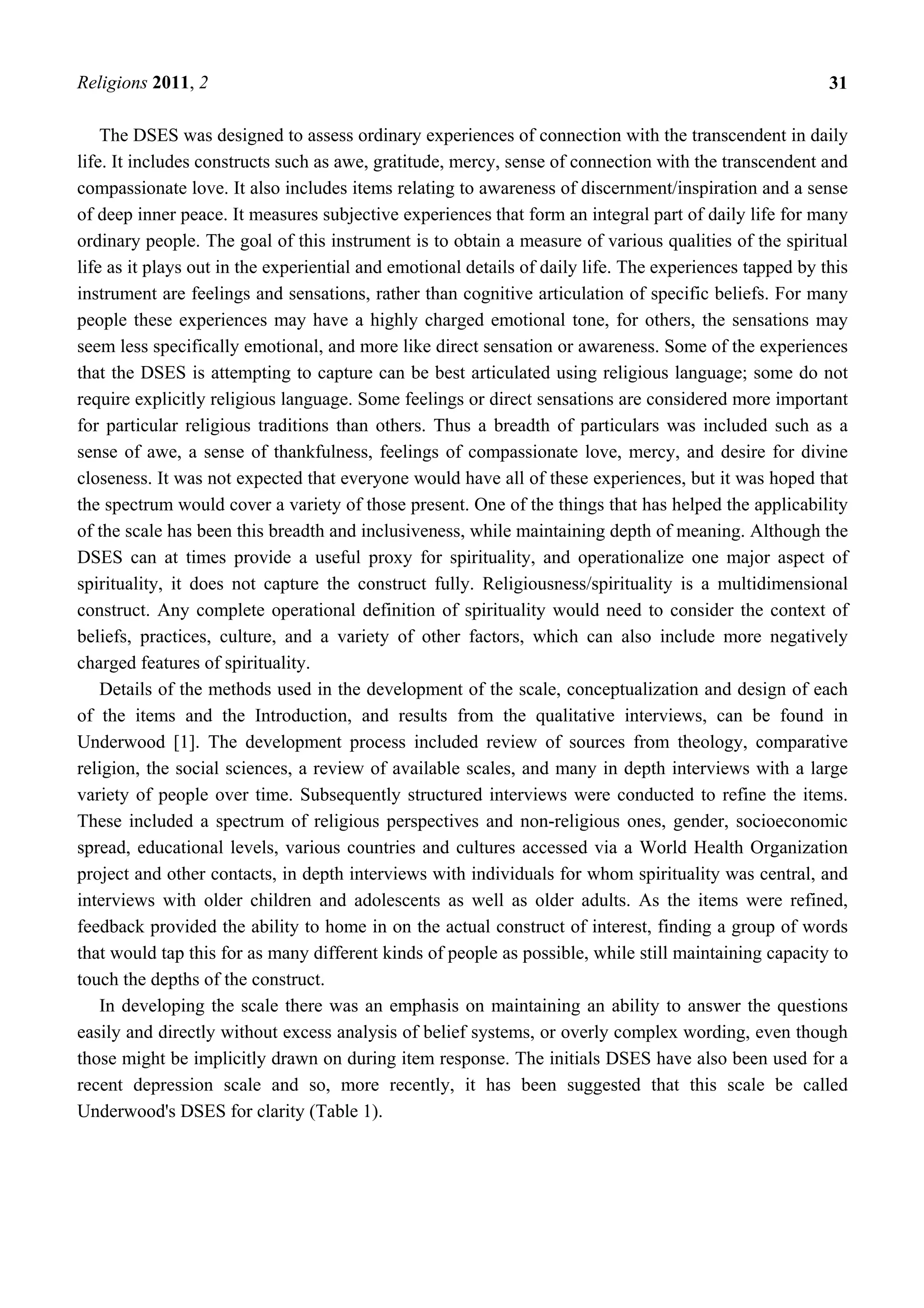 The Daily Spiritual Experience Scale | PDF