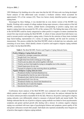 The Brief RCOPE | PDF | Mental Health | Diseases and Conditions