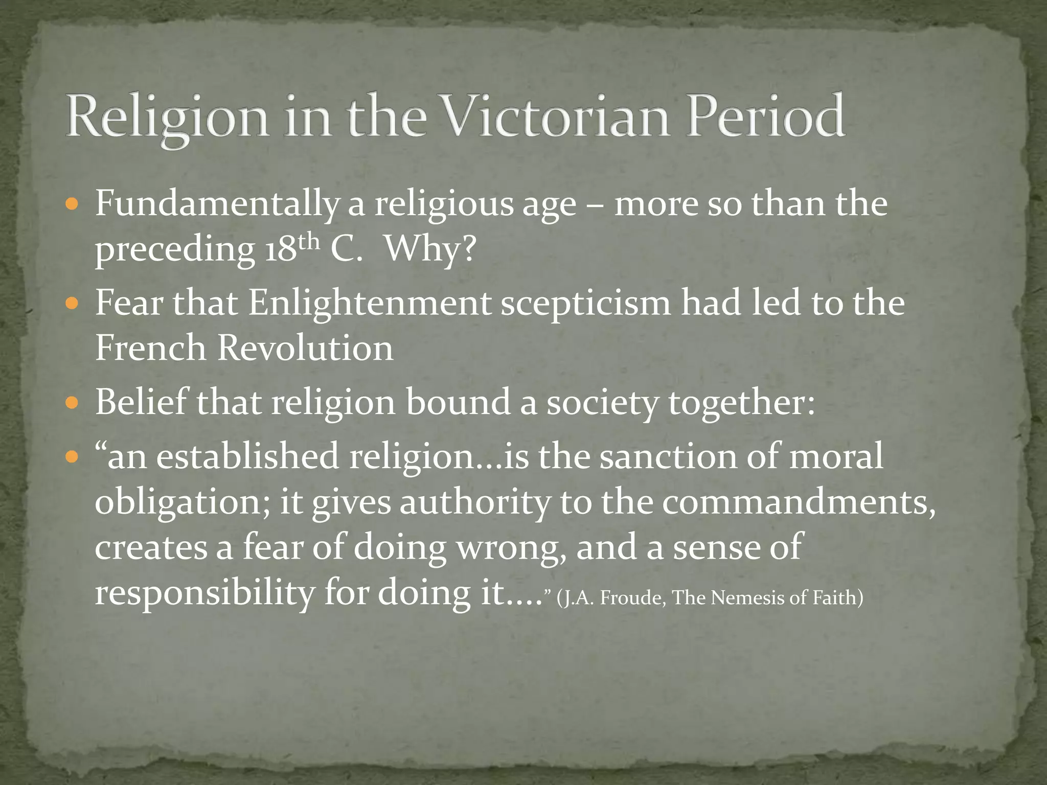Religion and Science in the Victorian Period | PPTX