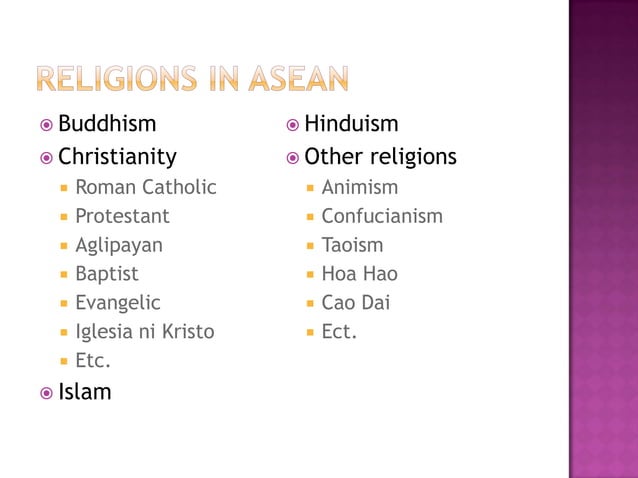Religions in ASEAN, Eng-ver | PDF | Buddhism | Religion & Spirituality