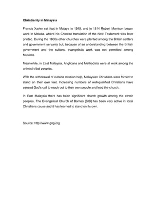 Religions of malaysia | PDF