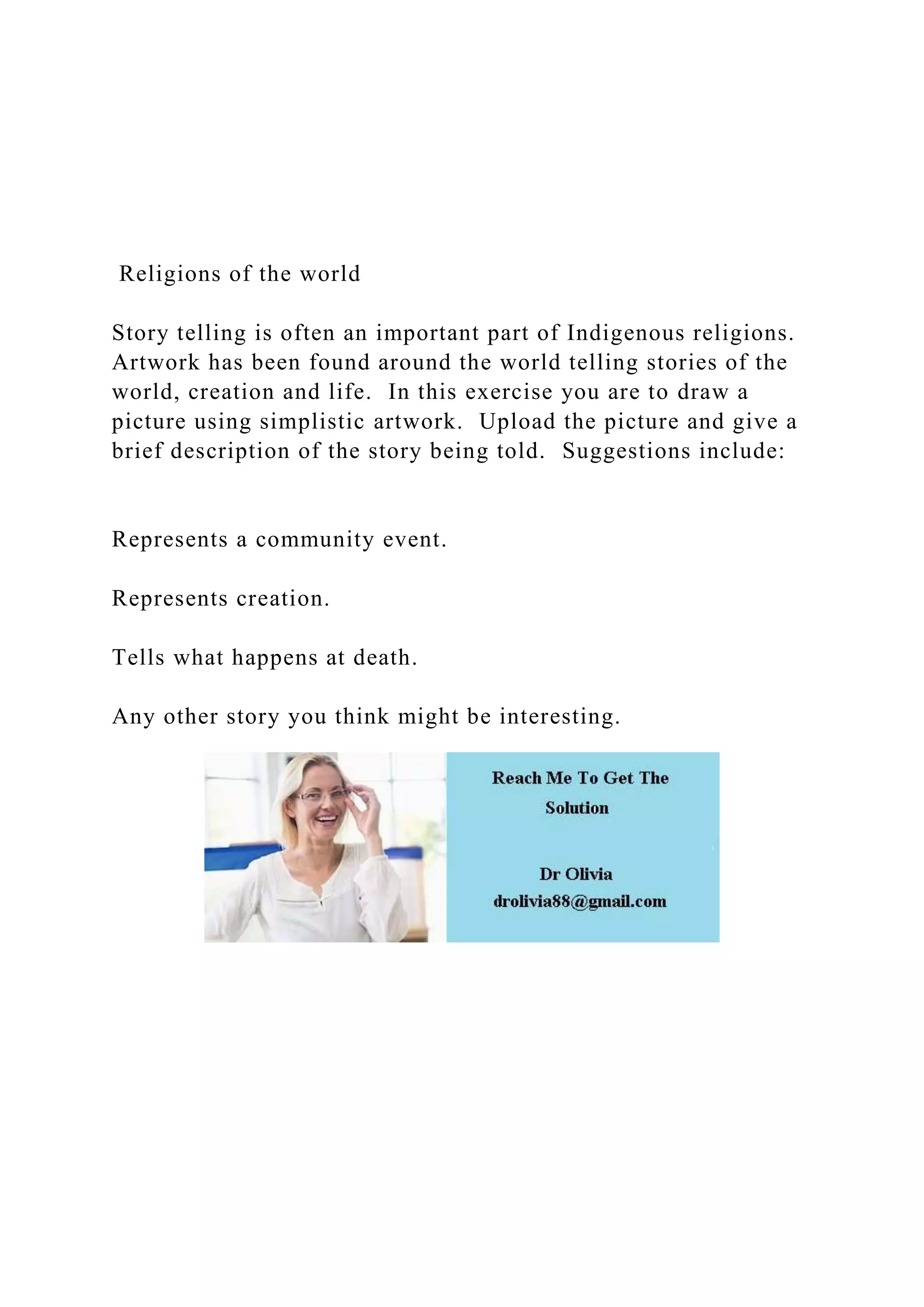 Religions of the world Story telling is often an import.docx