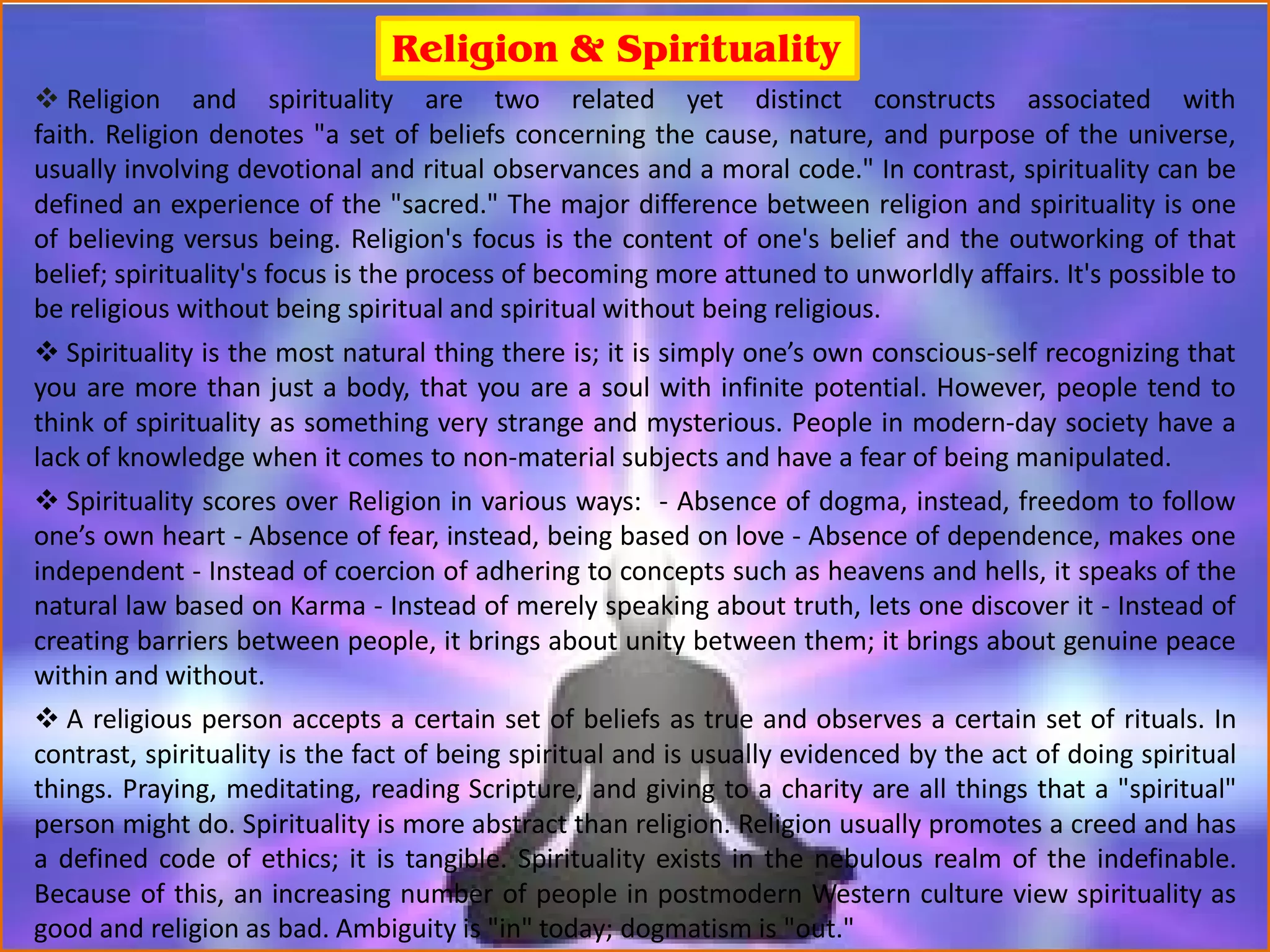 Religion, spirituality & science ppt | PDF