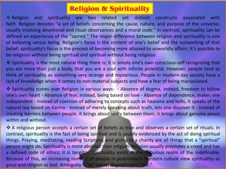 Religion, spirituality & science ppt | PDF