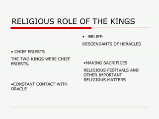 Religious Roles Of The Spartan Kings | PPT