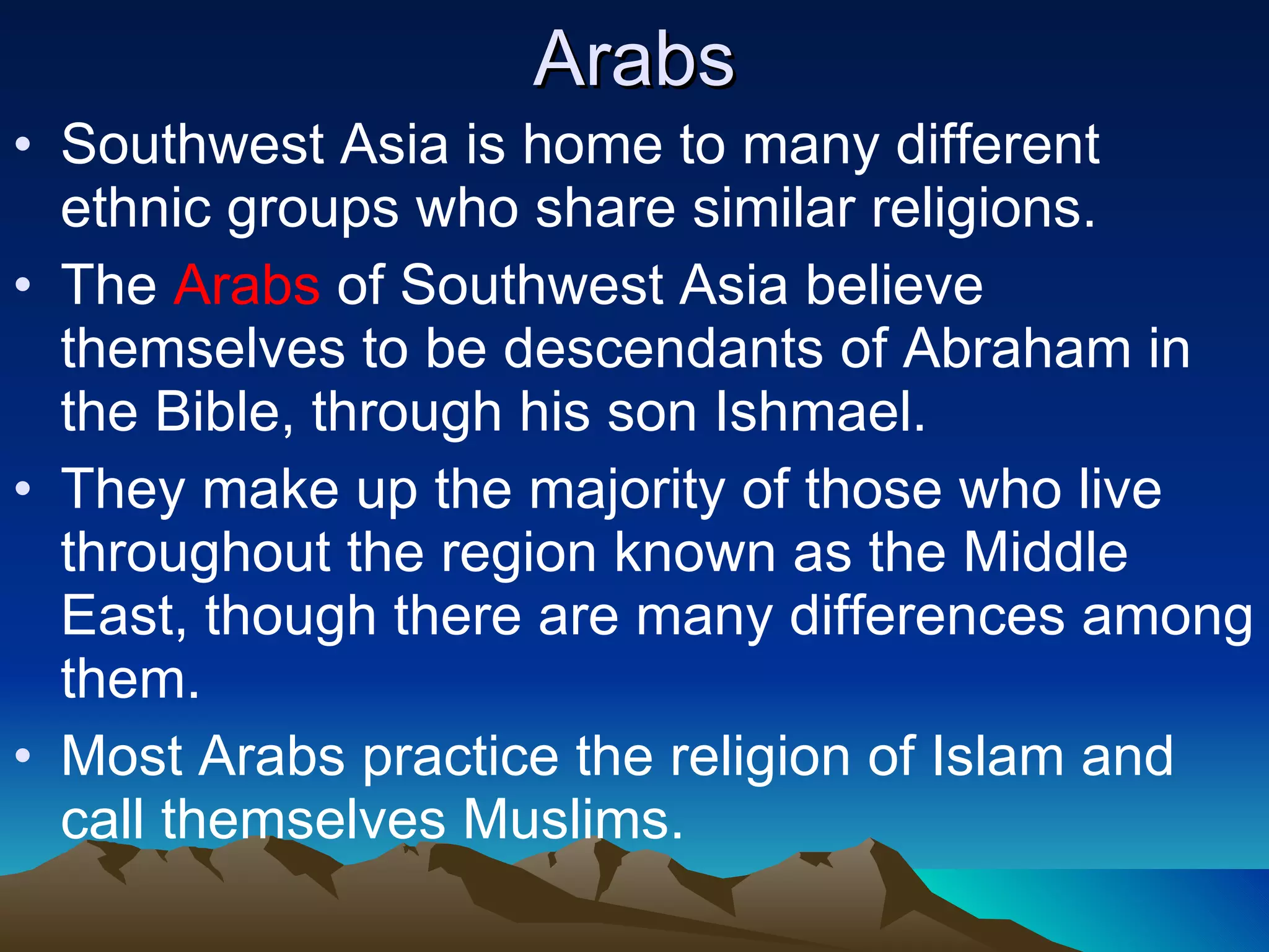 Religious and ethnic groups of sw asia | PPT | Geography | Science