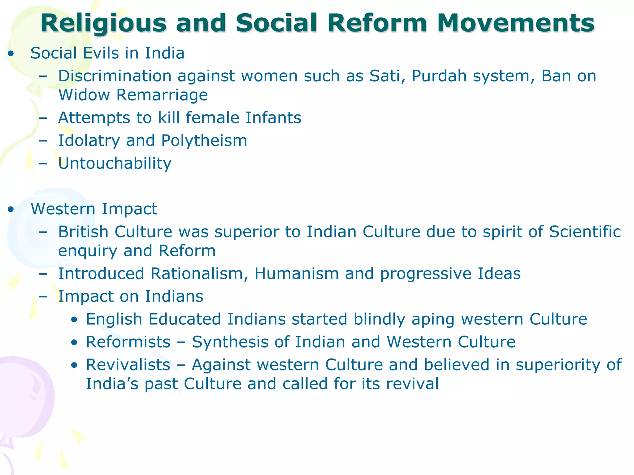 Religious and social reform movements | PPTX
