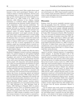 Religious belief as compensatory control (kay et al. 2010) | PDF