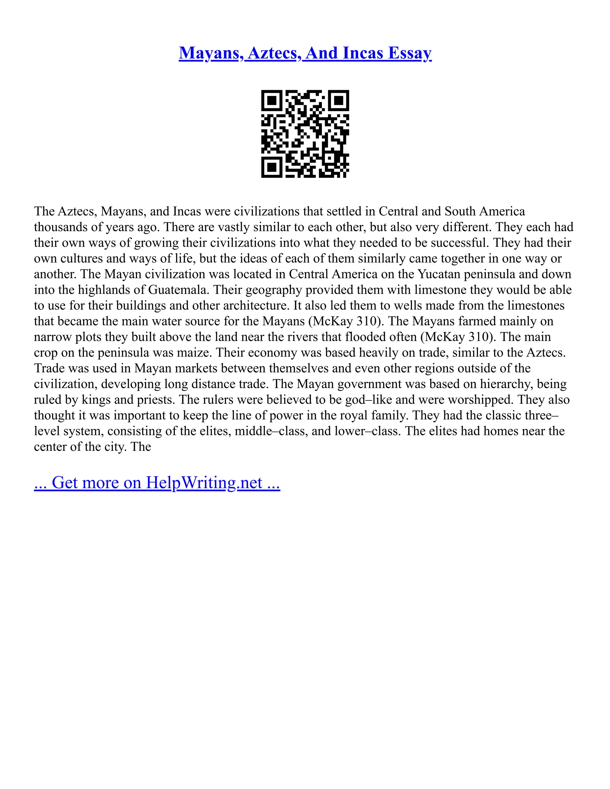 Religious Beliefs Of The Incas, Aztecs, And Mayans | PDF
