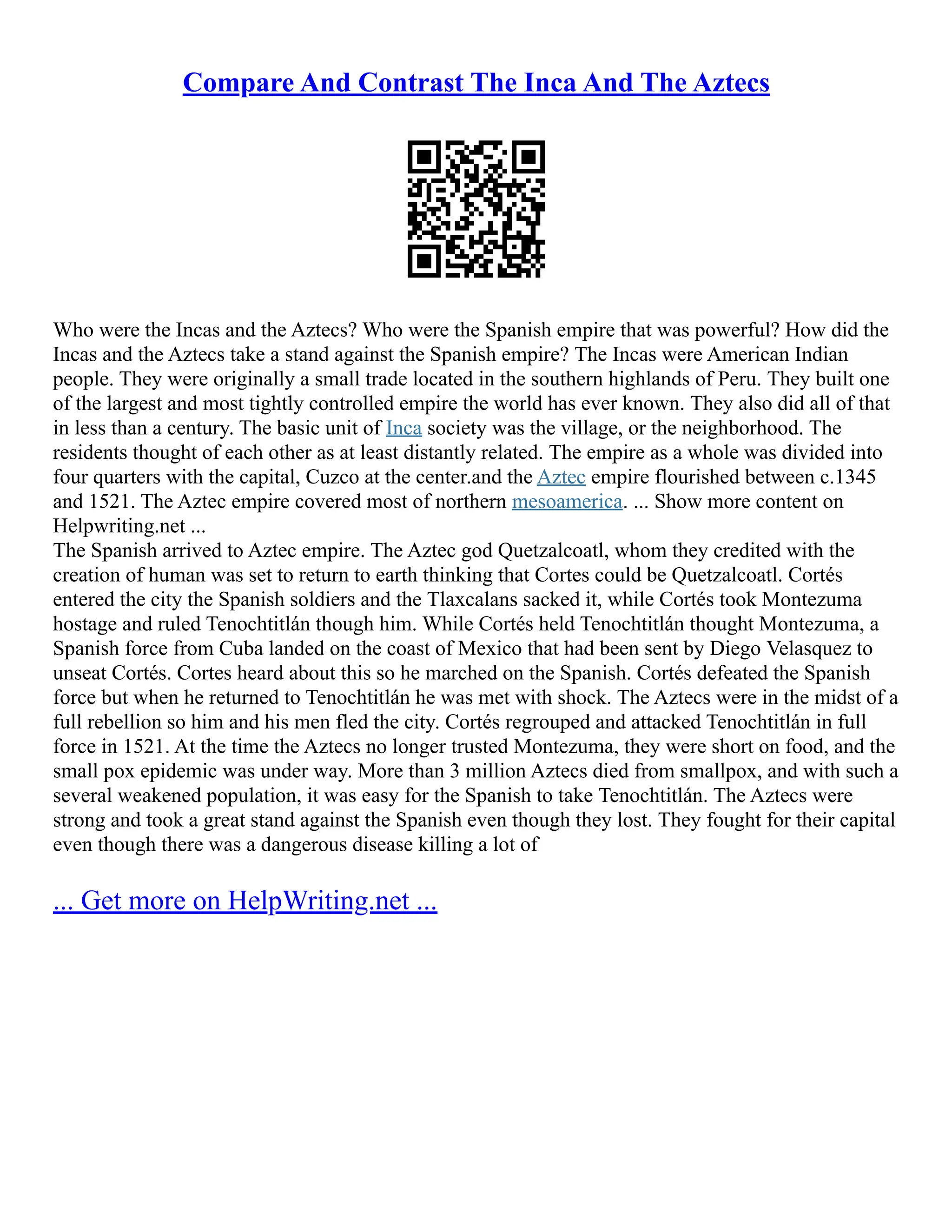 Religious Beliefs Of The Incas, Aztecs, And Mayans | PDF