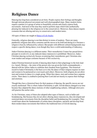 Religious Dance | PDF