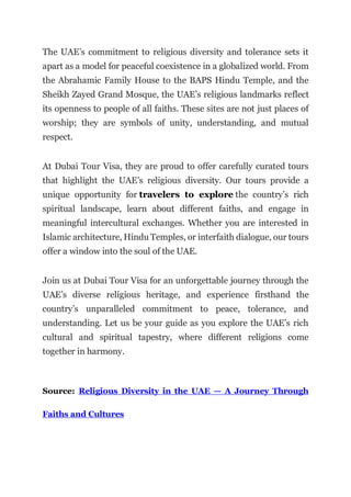 Religious Diversity in the UAE — A Journey Through Faiths and Cultures ...