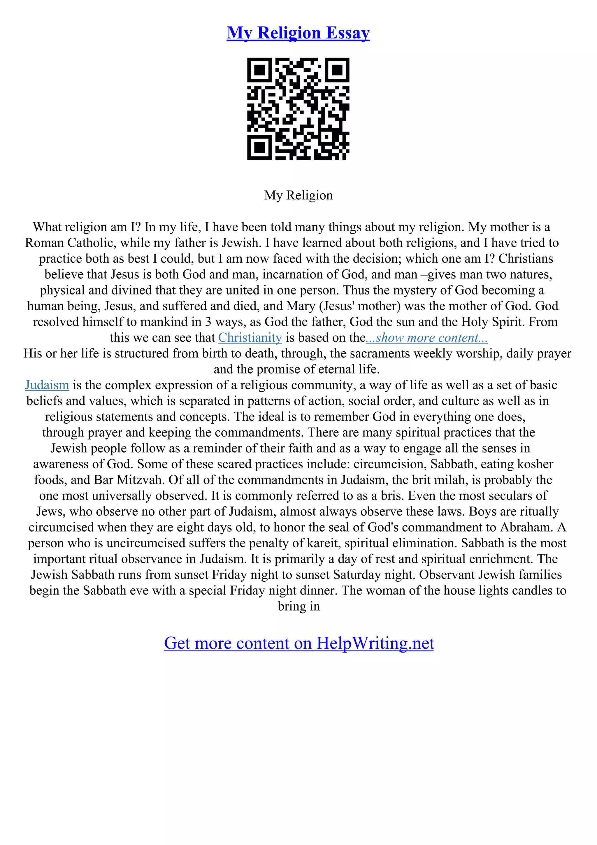 Religious Essay Topics | PDF