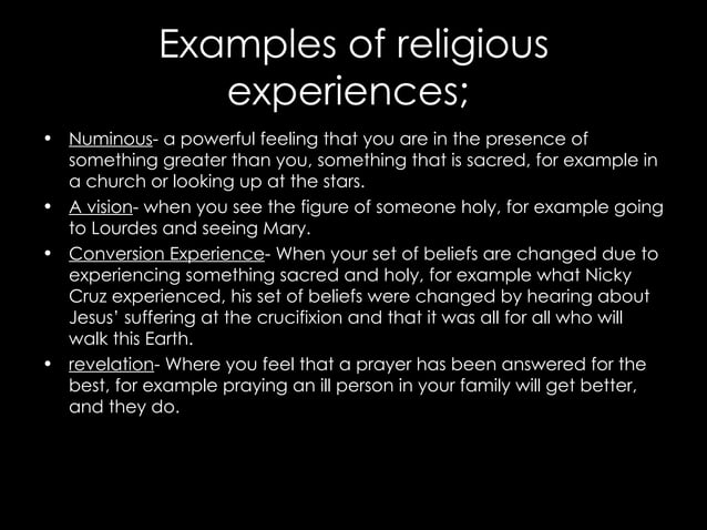 Religious Experiences | PPT | Spirituality | Religion & Spirituality