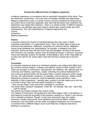 Religious experiences essay word | DOCX | Spirituality | Religion ...