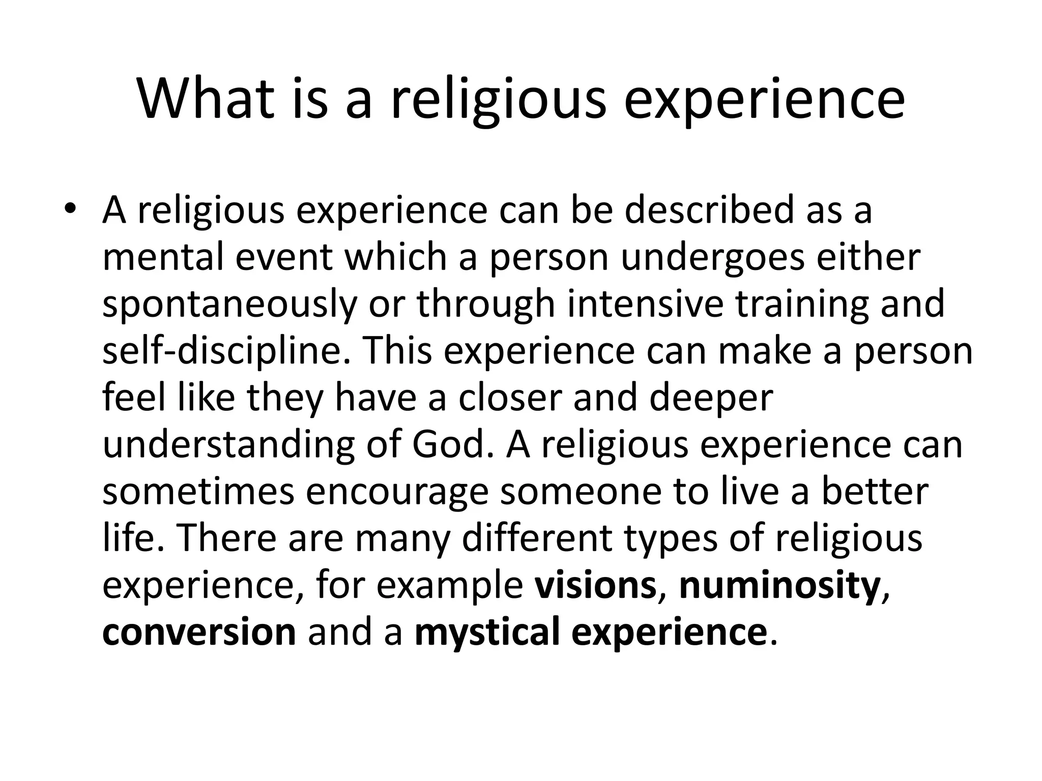 Religious experiences philosophy | PPTX