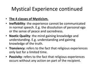 Religious experiences philosophy | PPT
