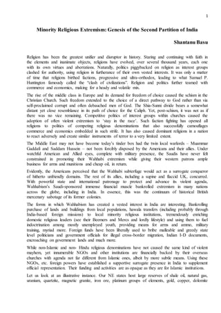 Religious Extremism in india | DOCX