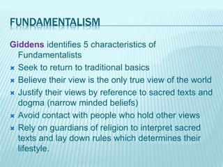 Religious Fundamentalism and Cultural Defence | PPTX