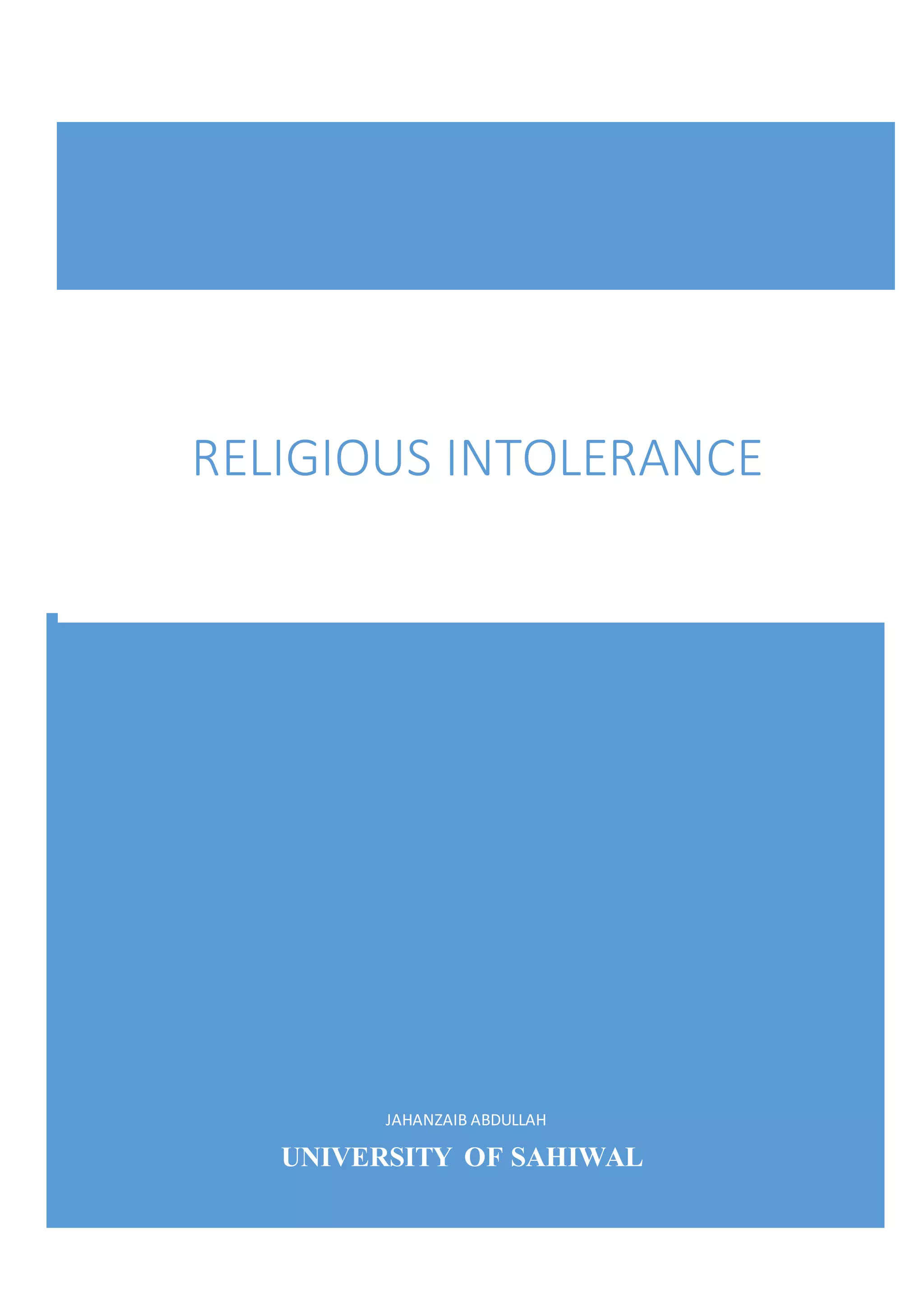Religious intolerance | DOCX | Islam | Religion & Spirituality