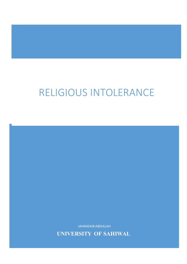 Religious intolerance | DOCX | Islam | Religion & Spirituality