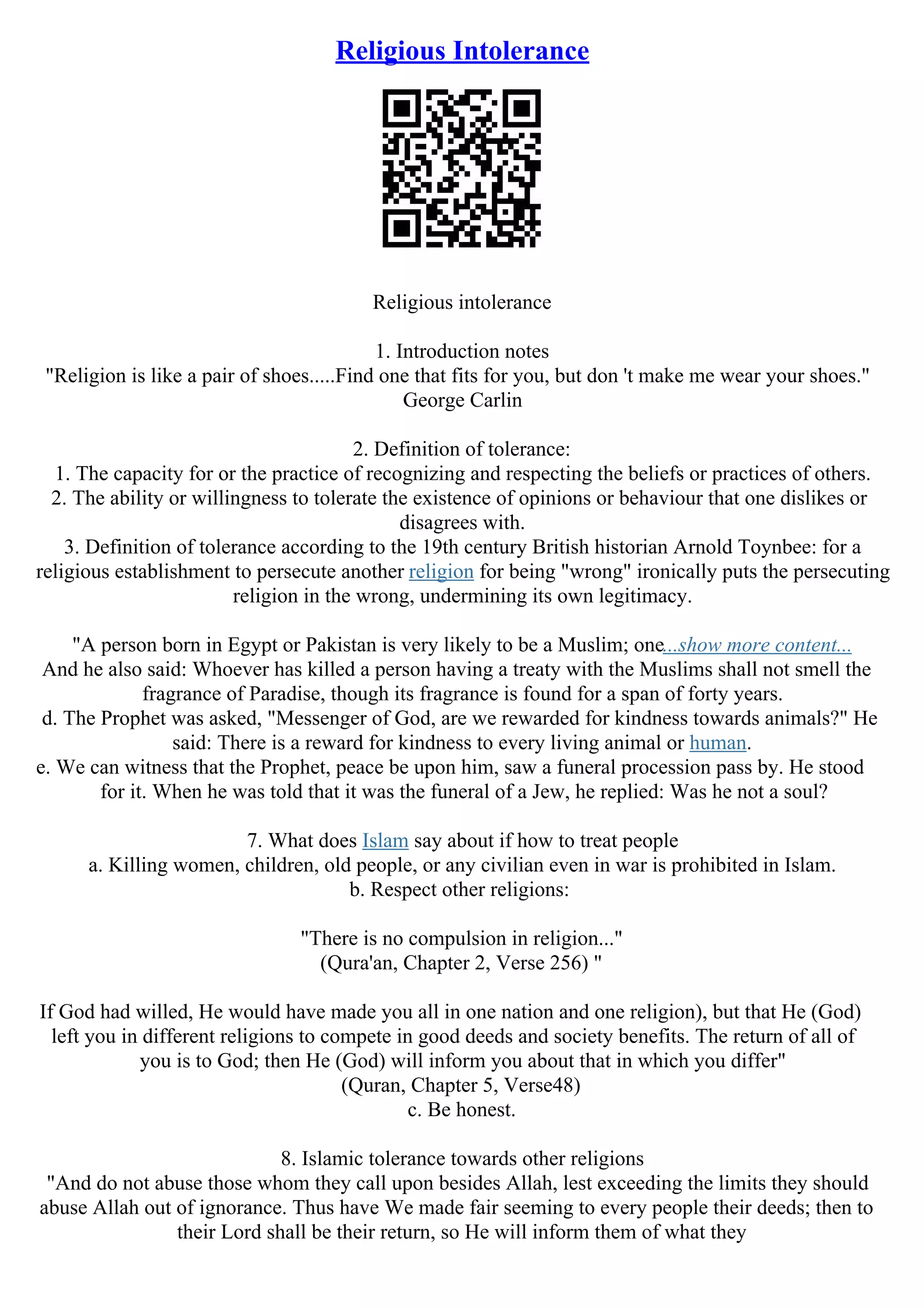 Religious Tolerance Essays | PDF
