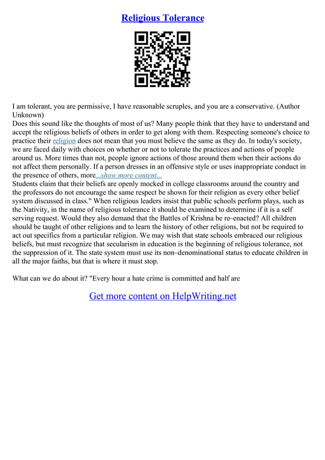 Religious Tolerance Essays | PDF
