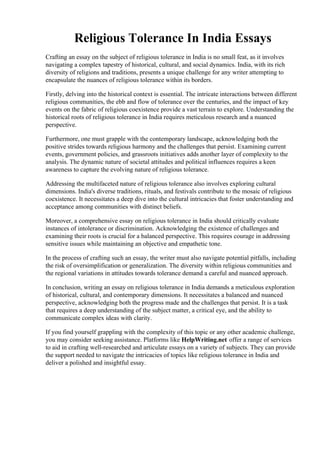 Religious Tolerance In India Essays.pdf