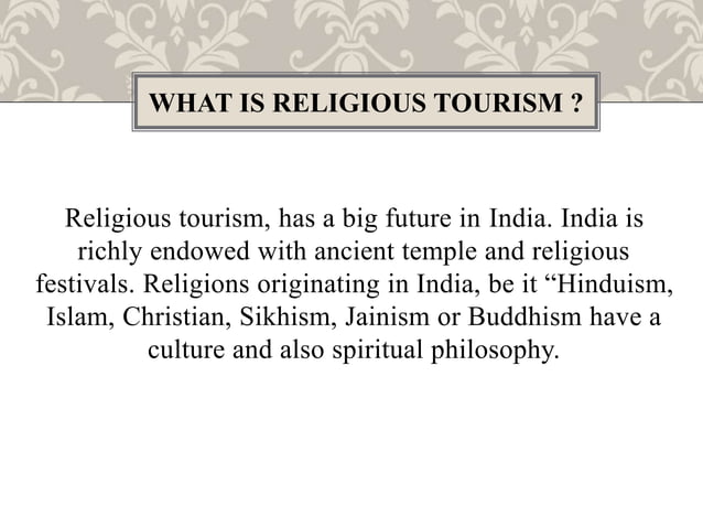 Religious tourism in India | PPTX | Asia Travel | Travel Locations