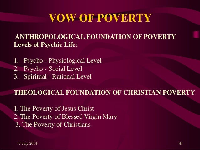 Religious Vow Of Poverty