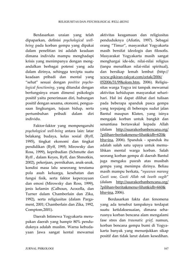 Religiusitas dan psychological well‐being | PDF