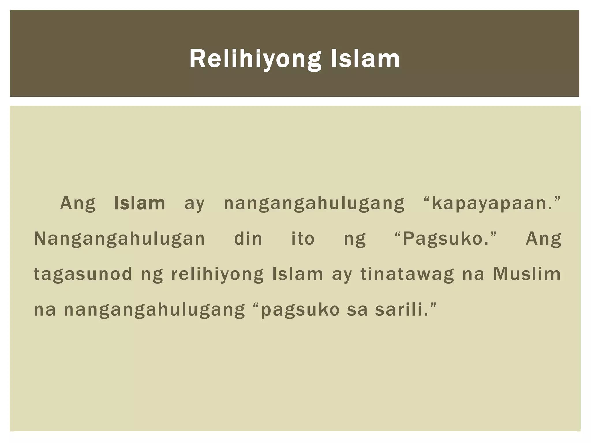 Relihiyong Islam | PPTX