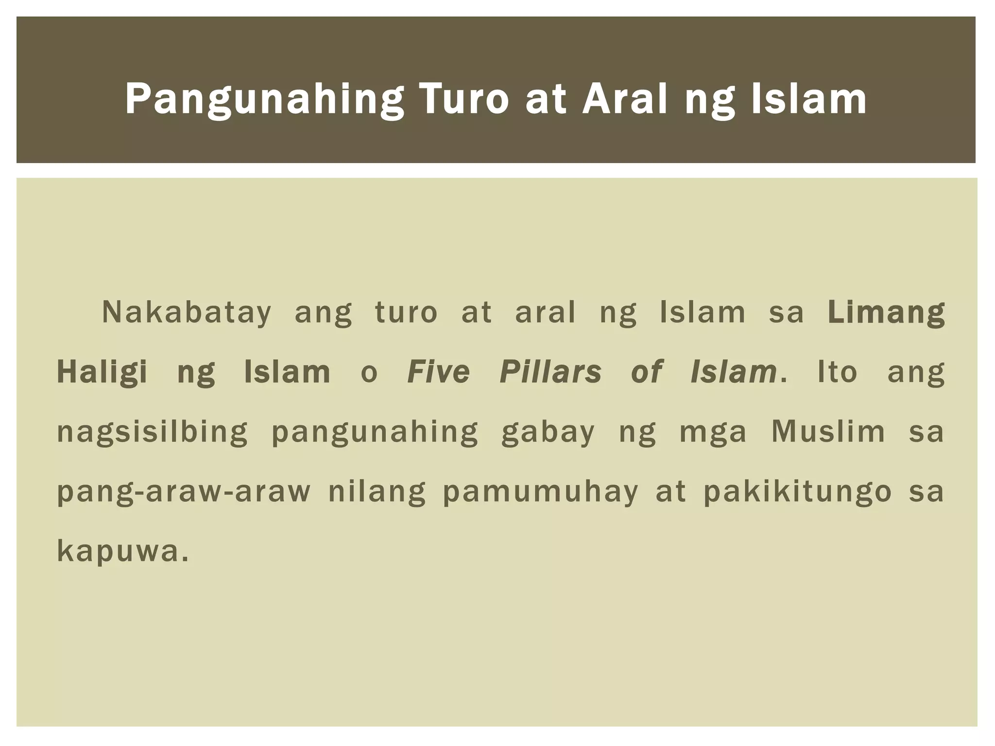 Relihiyong Islam | PPTX