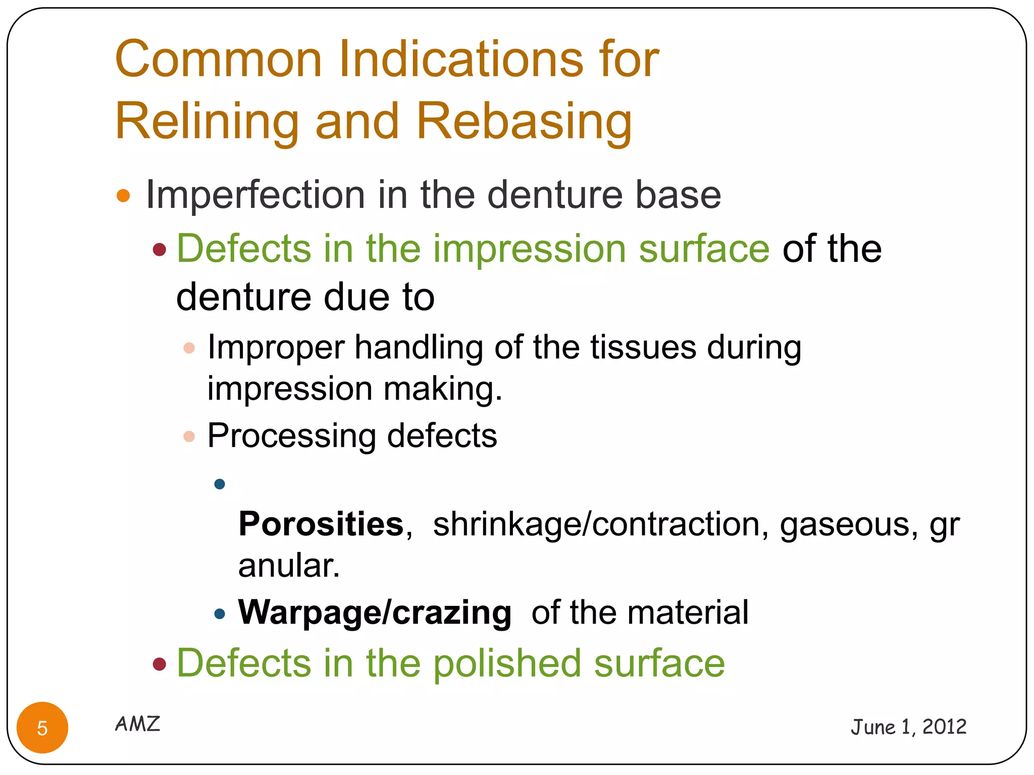 Relining and rebasing | PPTX